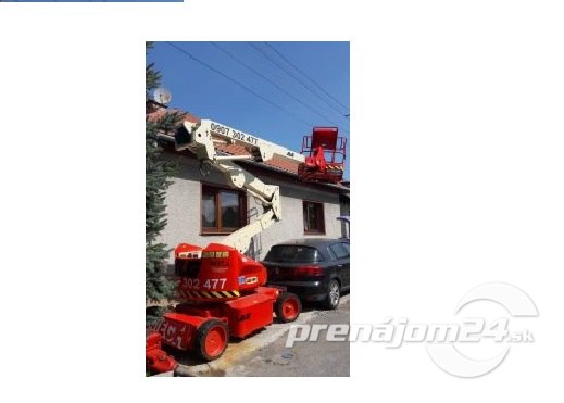 Na prenájom -Kĺbová 14m teleskopická otočná plošina JLG N40 Electric